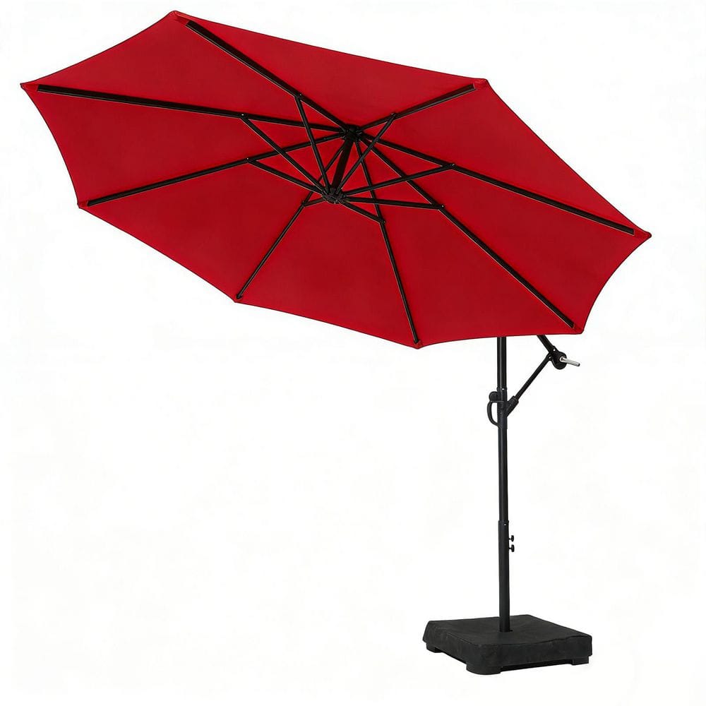 lohasco 10 ft. Octagon Patio Cantilever Umbrella Outdoor with Base in ...