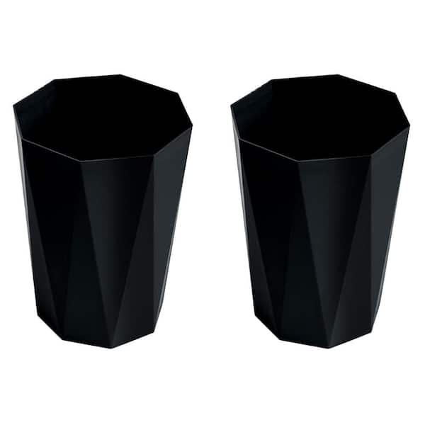 Dracelo 2.6 Gal. Black Plastic Diamond Shape Trash Can Wastebasket 2 ...