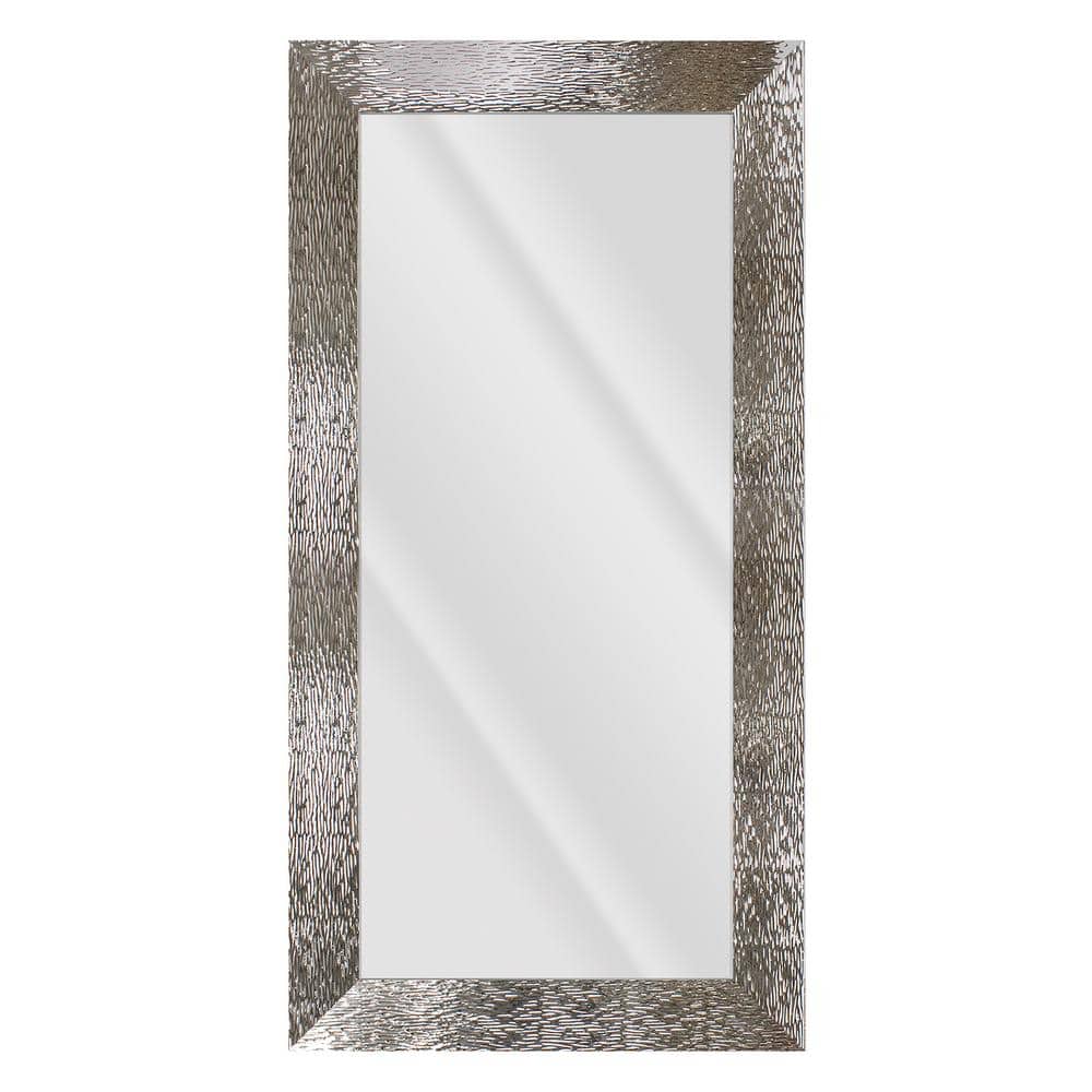 Large Rectangle Shiny Silver Beveled Glass Contemporary Mirror (54.5 in ...