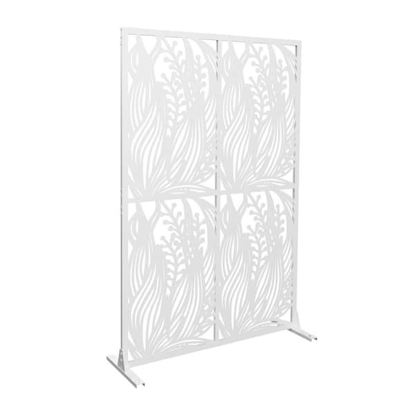 3.8 ft. x 6 ft. Privacy Fence Screen White Bird Metal Outdoor Indoor ...