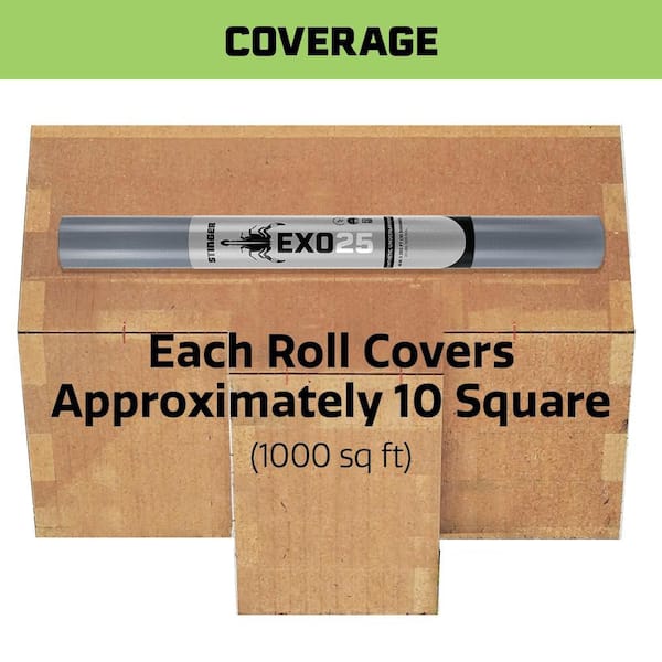 Stinger EXO25 1000 sq. ft. Synthetic Roofing Underlayment Roll 0342971 ...