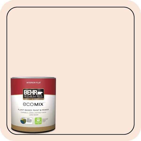 BEHR PREMIUM PLUS 1 qt. #220C-1 White Peach Flat EcoMix Plant-Based ...