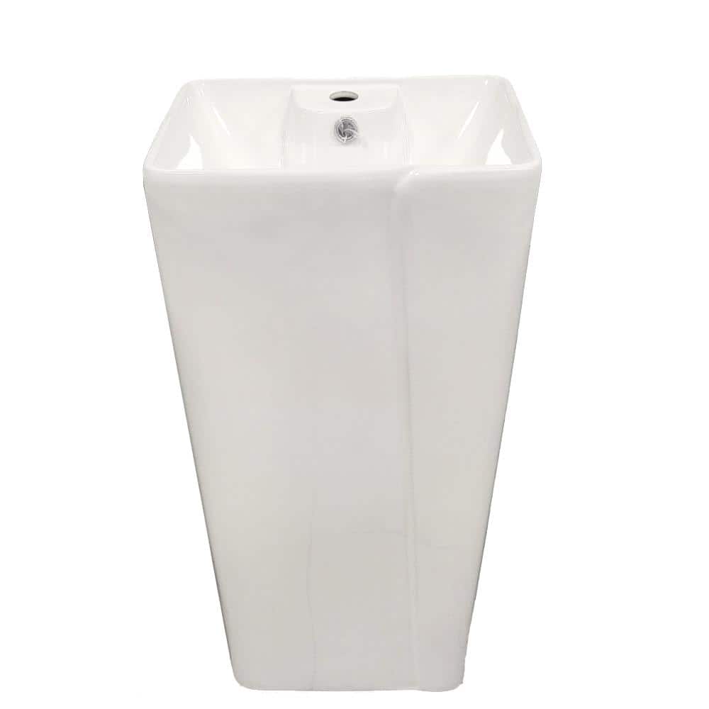 Mediterraneo Cora 15.7 W 15.7 D Square Pedestal Sink 33.5H in White ...