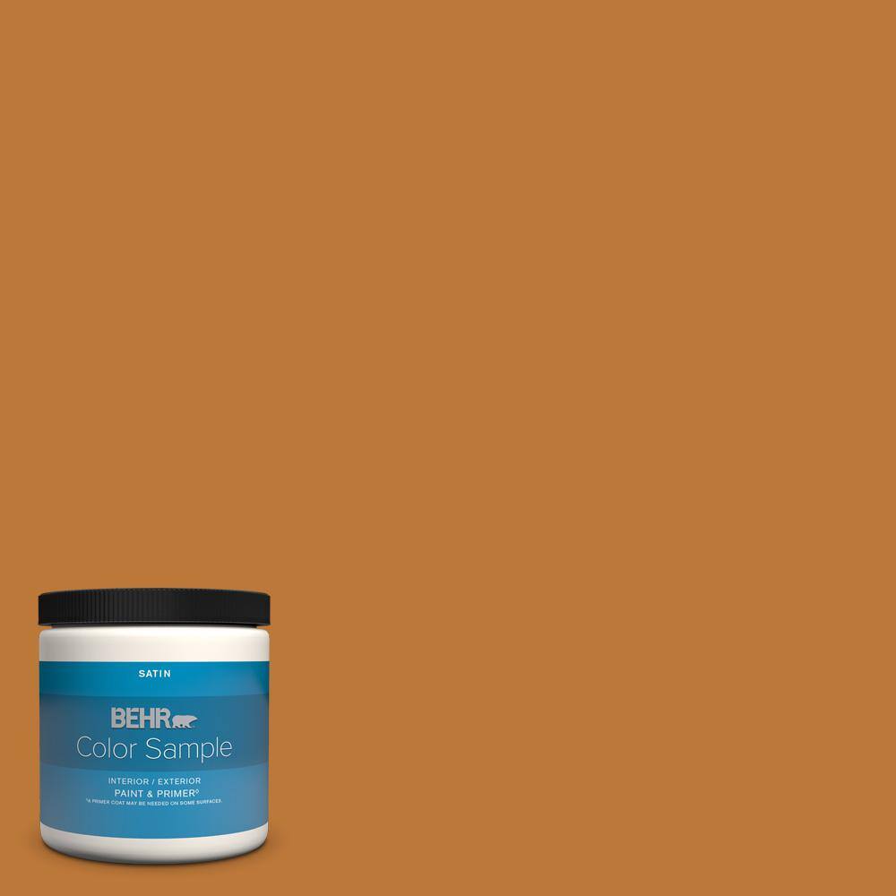 BEHR PREMIUM PLUS 8 oz. #290D-7 Crispy Gingersnap Satin Enamel Interior ...