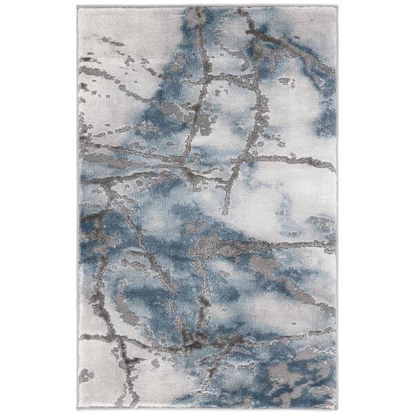 SAFAVIEH Craft Gray/Blue 2 ft. x 3 ft. Distressed Abstract Area Rug ...