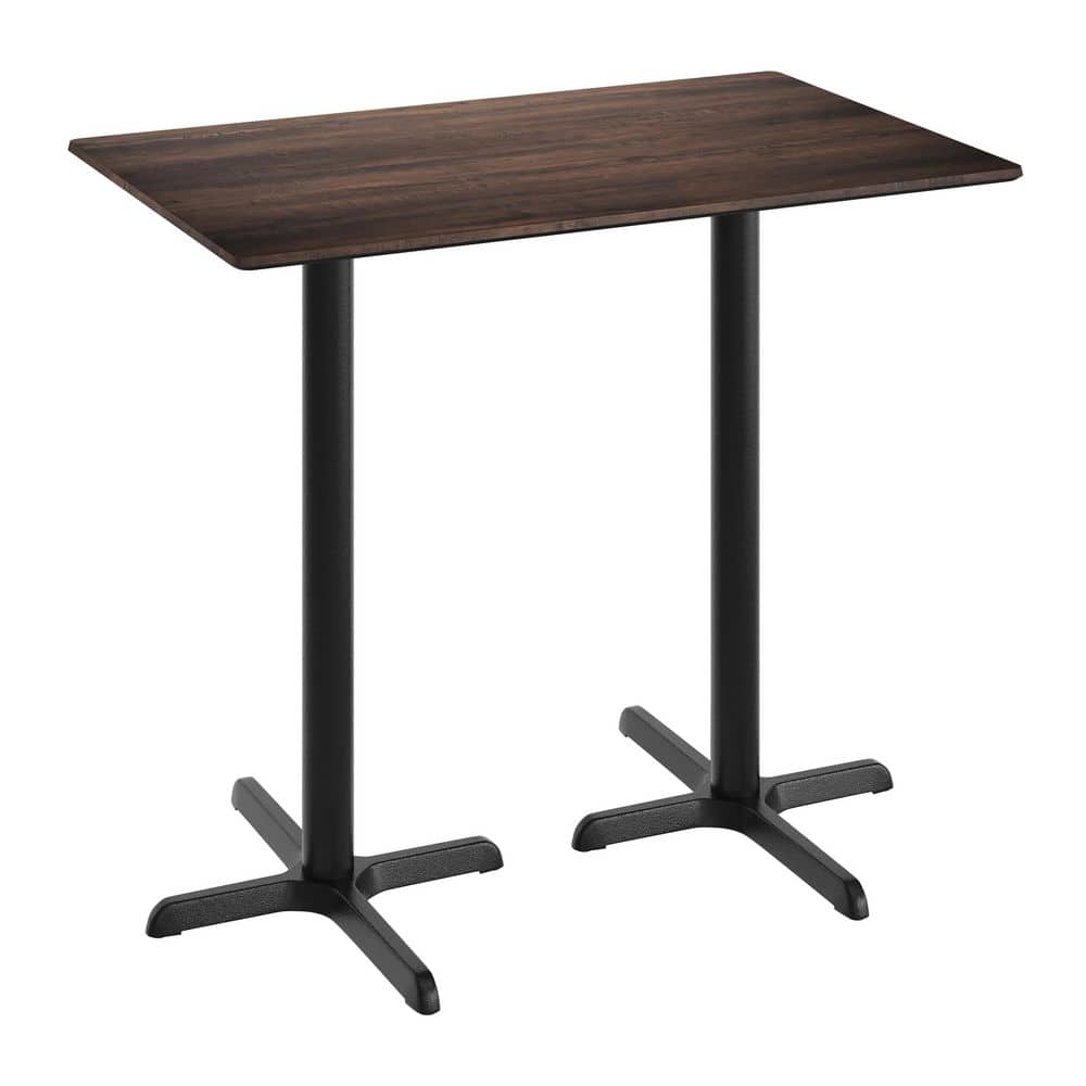 Carnegy Avenue Acadia 42 in. H Dark Brown/Black Base Rectangle Tabletop ...