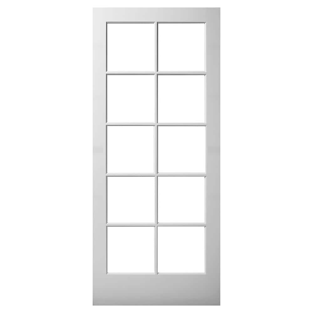 Builders Choice 30 in. x 84 in. Solid Core 10-Lite Clear Glass TDL ...