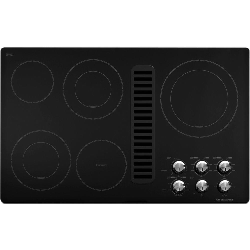 KitchenAid 36 in. Downdraft Vent Ceramic Glass Electric Cooktop in ...