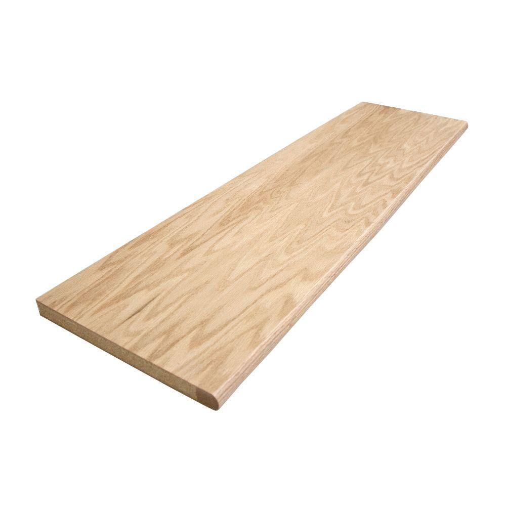 Stairtek 1 in. x 11.5 in. x 42 in. Unfinished Engineered Red Oak Tread ...