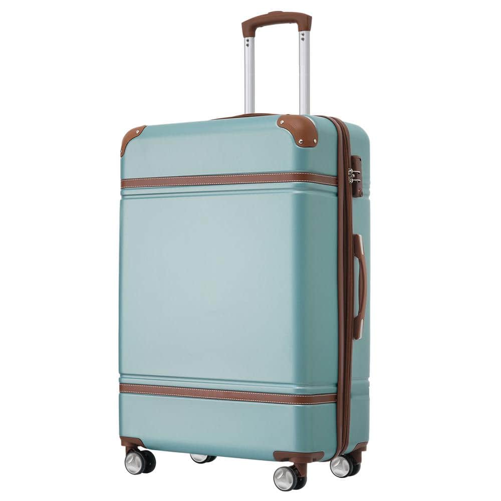Tatahance 24 in. Blue and Green Vintage Luggage Expandable Lightweight ...
