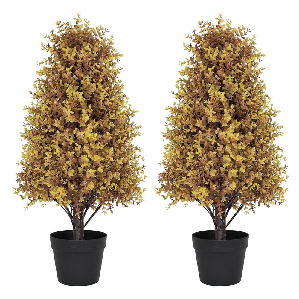 poetree 2.5 ft. Artificial Autumn Fall Decor Topiary Boxwood Tree ...