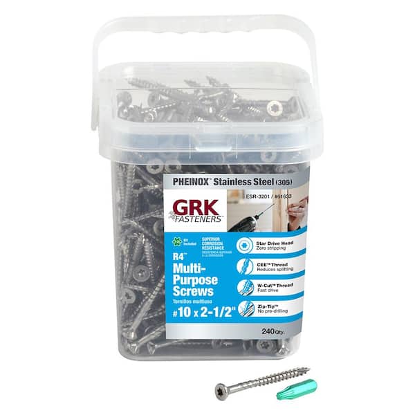 GRK Fasteners R4 #10 x 2-1/2 in. Star Drive Bugle Head Pheinox 305 SS ...