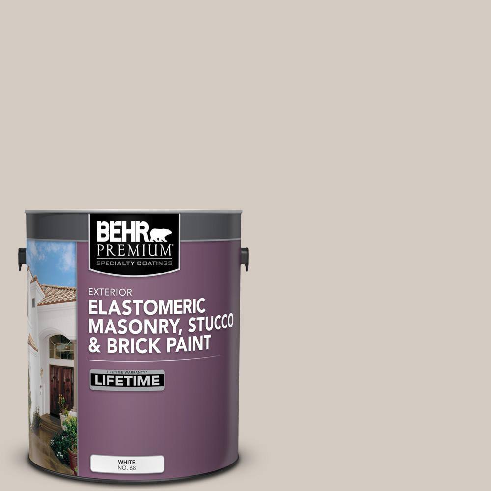 BEHR PREMIUM 1 gal. #N320-2 Toasty Gray Elastomeric Masonry, Stucco and ...