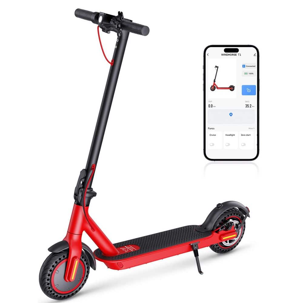 Windhorse T1-Red 2-Wheel Voltride Urban Coaster Foldable Scooter in Red ...