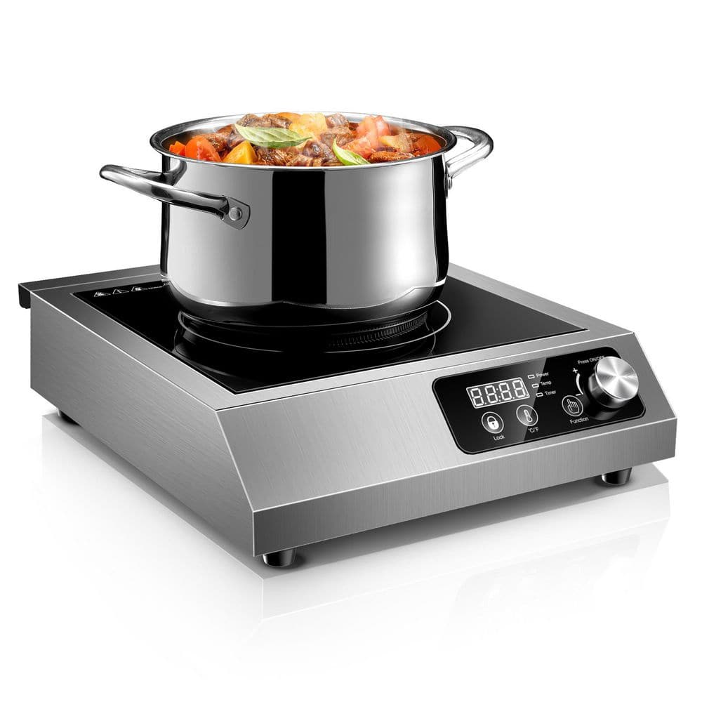 Zomagas 12 in. 1 Element Induction Cooktop Stainless Steel with Sensor ...