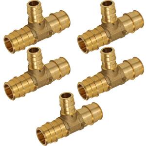 PLUMBFLEX 1/2 in. x 3/4 in. PEX A x MIP Expansion Pex Elbow, Lead Free Brass 90-Degree for Use ...