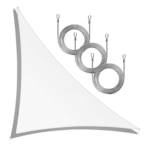 ShadeMart 16 ft. x 16 ft. x 22 ft. White Right Triangle Sun Shade Sail ...