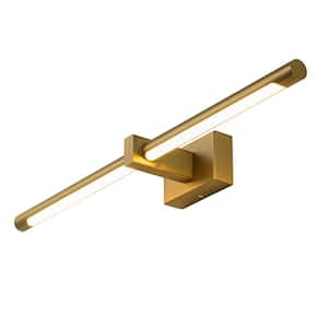 Rennnsan William 23.6 in. 1-Light Gold Linear Dimmable LED Vanity Light ...