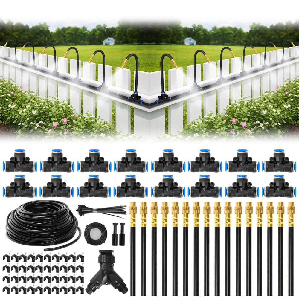 100FT 1/4 in. Drip Irrigation System Kit with 16 Adjustable Copper ...