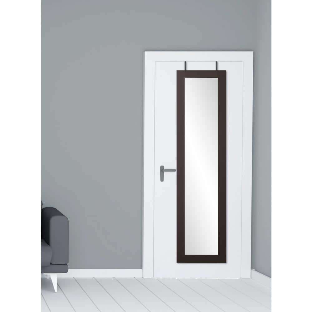 BrandtWorks Medium Black Over The Door Modern Mirror (21.5 in. H X 71 ...