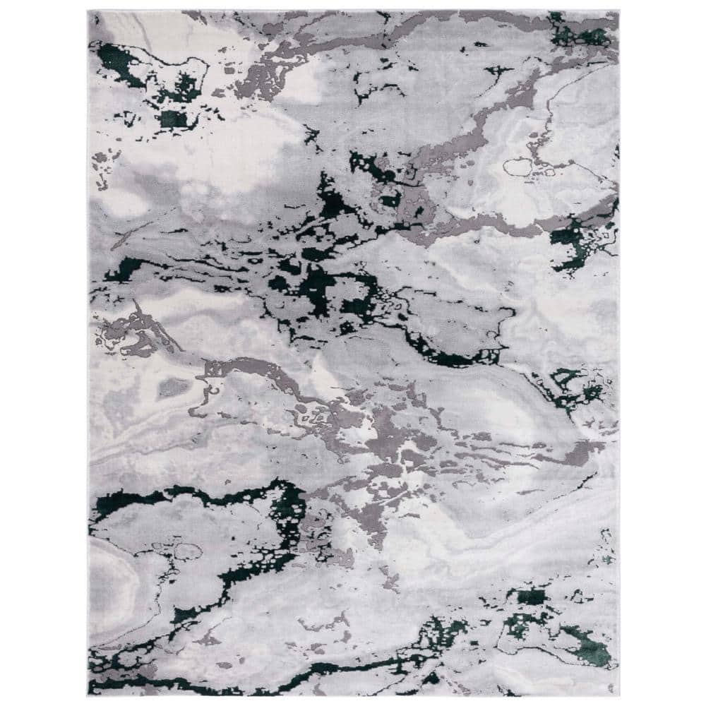 SAFAVIEH Craft Gray/Green 9 ft. x 12 ft. Marbled Abstract Area Rug ...