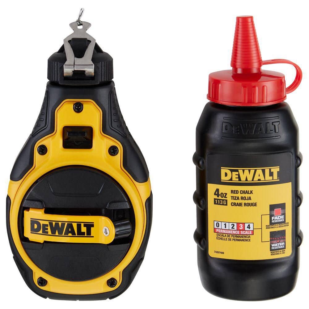 DEWALT 100 ft. Chalk Reel Kit with Red Chalk DWHT48333RC - The Home Depot