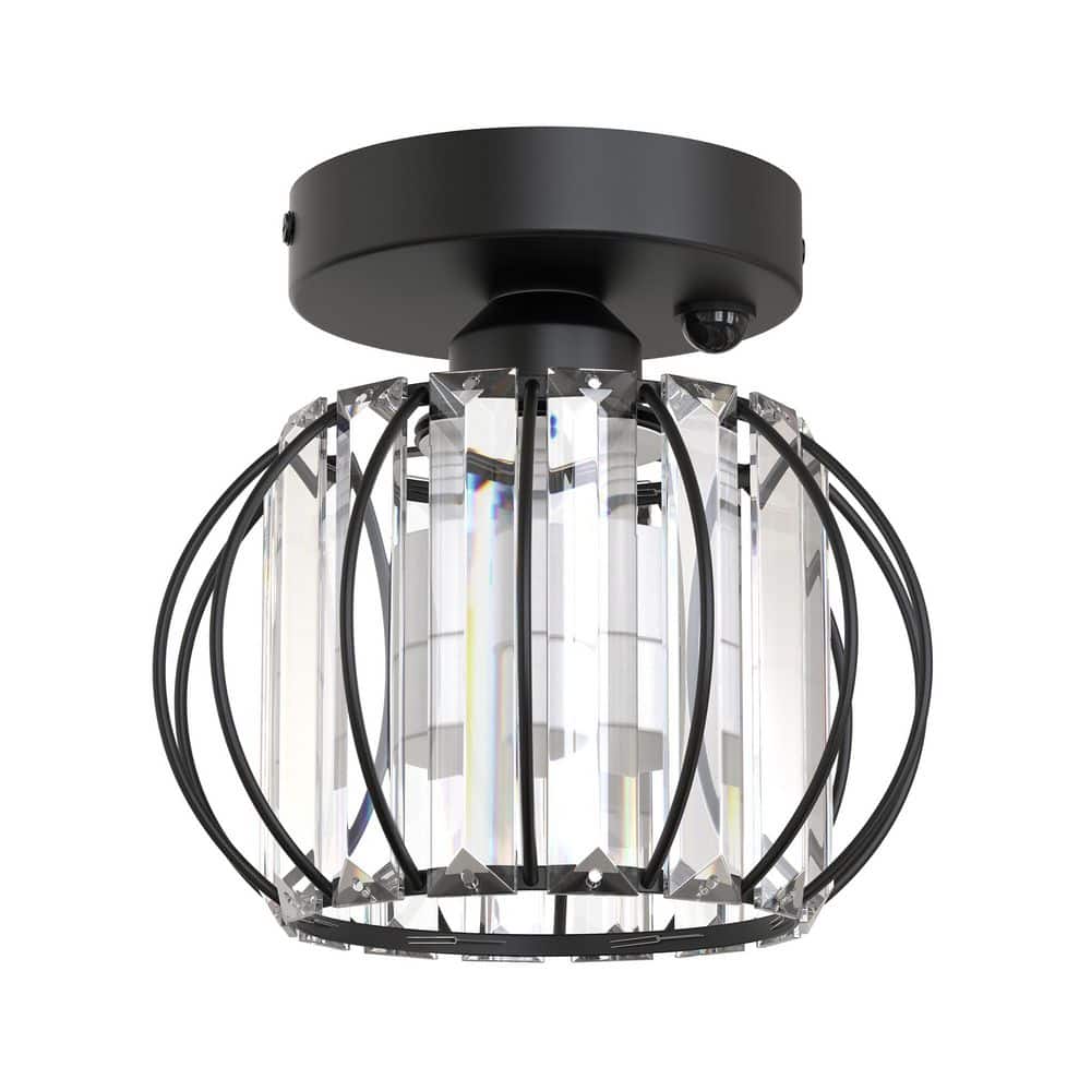 Briignite 7 in. 1-Light Motion Sensor Semi Flush Mount Ceiling Light ...