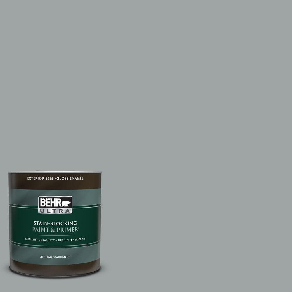 BEHR ULTRA 1 qt. #MQ5-30 Silent Film Semi-Gloss Enamel Exterior Paint ...