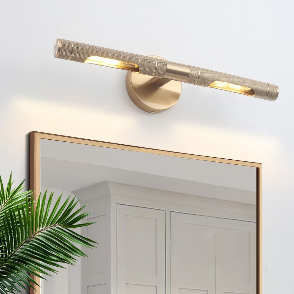 TinHon 19 in. 2-Light Modern Gold Vanity Light Fixture, Bathroom Vanity ...