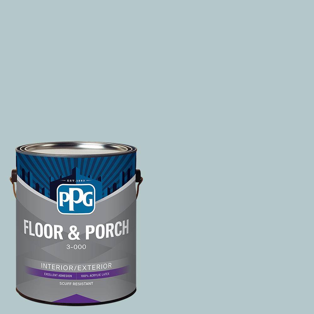 PPG 1 gal. PPG1034-4 Misty Surf Satin Interior/Exterior Floor and Porch ...