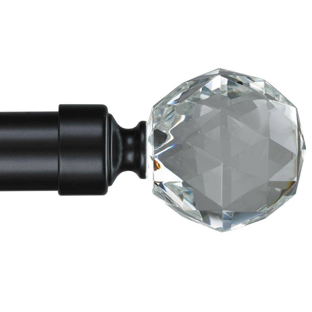 Art Decor Gemstone 6 ft. Non-Telescoping Single Curtain Rod in ...