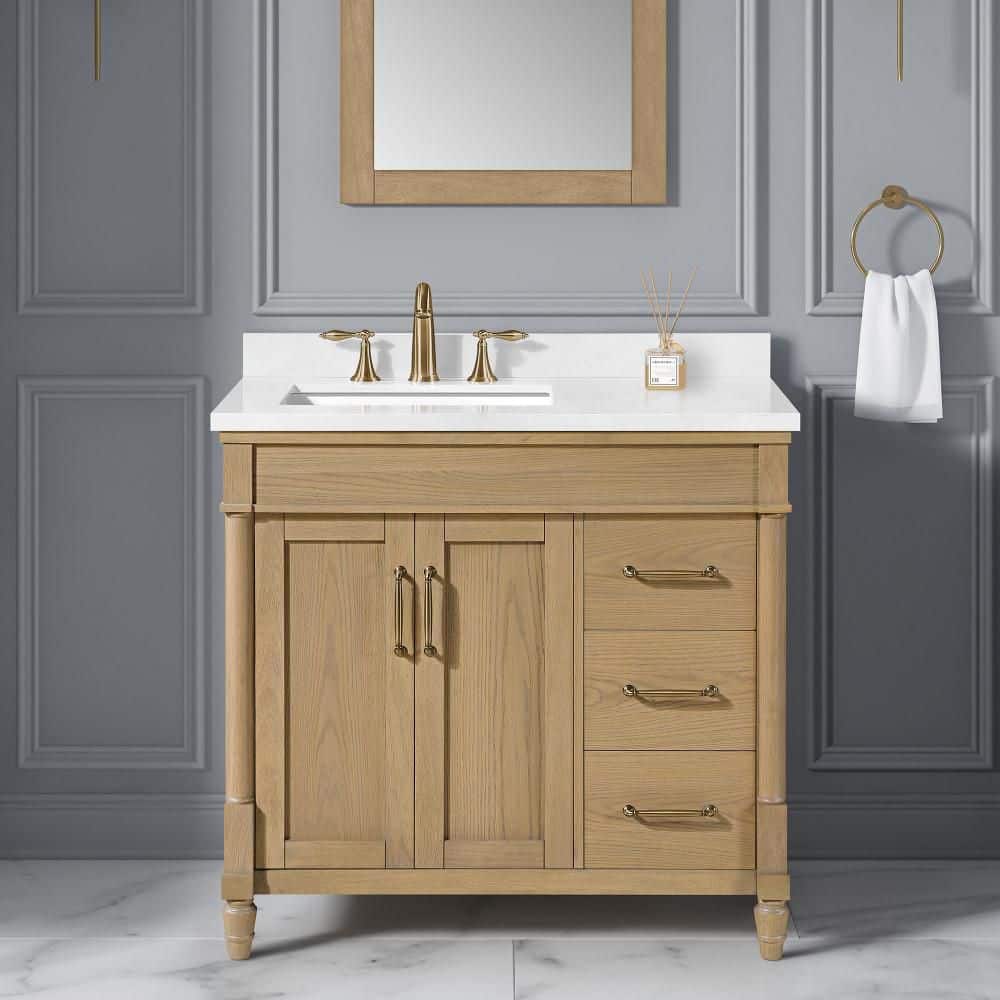 OVE Decors Salisbury 36 in. Single Sink Freestanding Natural Birch Bath ...