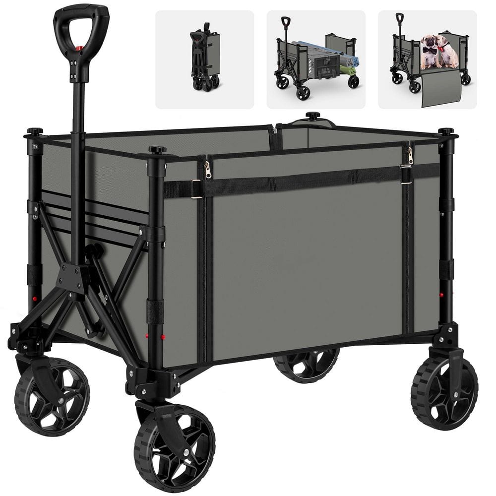 Collapsible Wagon Cart with Wheels for Outdoor Sport Cart-1074 - The ...