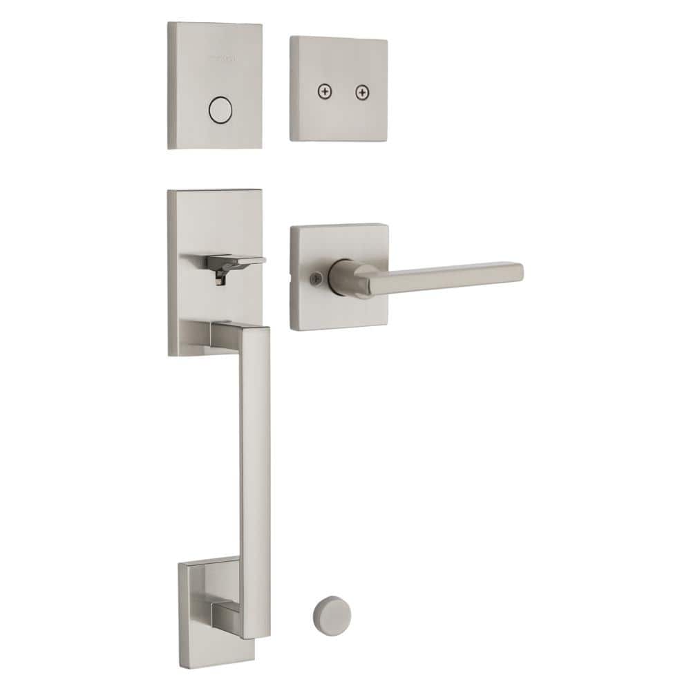 Kwikset San Clemente Dummy Door Handleset with Square Halifax Handle in ...