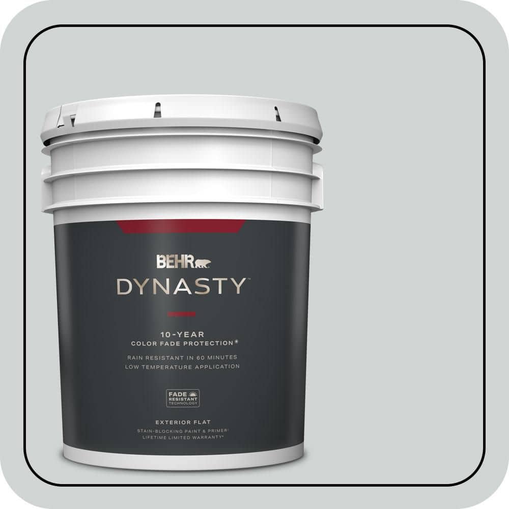 BEHR DYNASTY 5 gal. #N450-1 Evaporation Flat Exterior Stain-Blocking ...