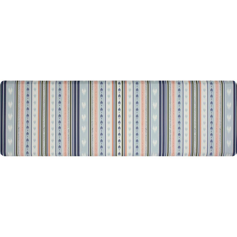 FloorPops 20 in. x 60 in. Berkley Blue Indoor Anti-Fatigue Comfort Long ...