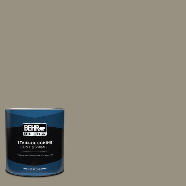 BEHR ULTRA 1 qt. #N320-5 Gray Squirrel Satin Enamel Exterior Paint ...