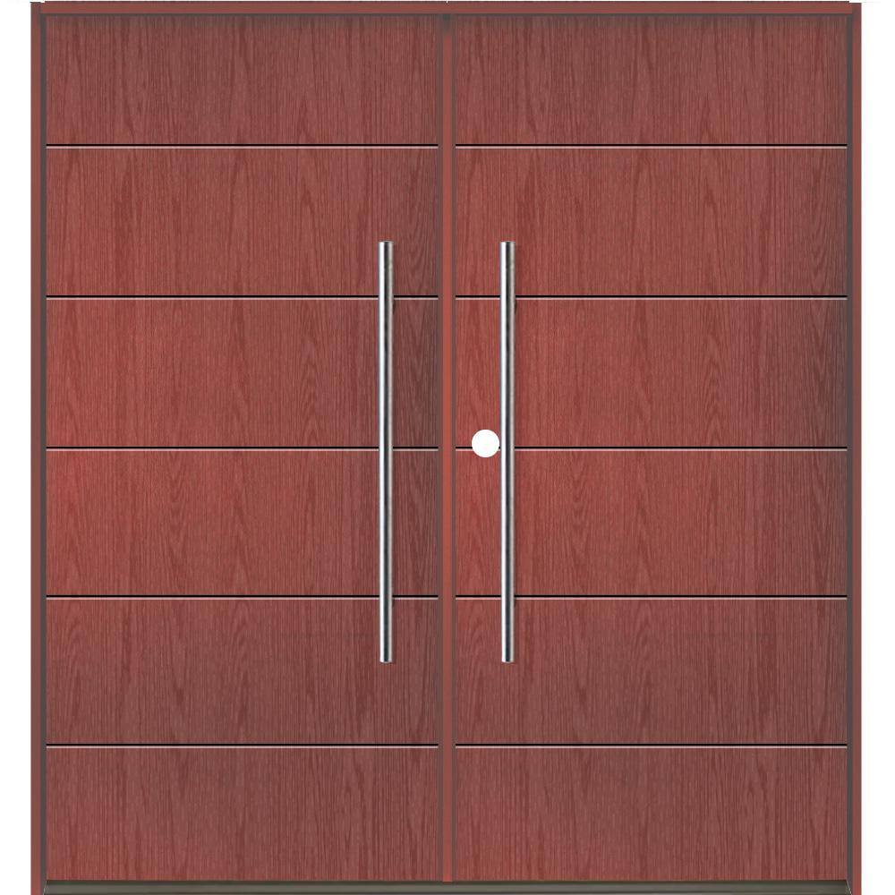 Krosswood Doors TETON Modern Faux Pivot 72 in. x 79 in. Right-Active ...
