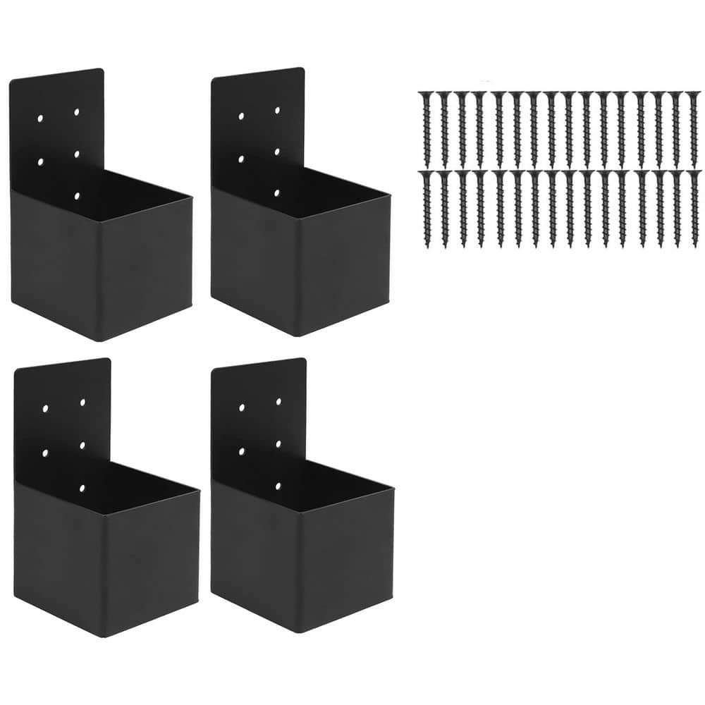 Phewnyzo 4x4 Carbon Steel Pergola Post Brackets Kit with Connectors for ...