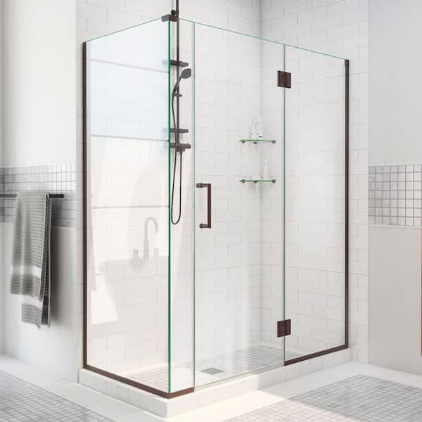 DreamLine Unidoor-X 58.5 in. W x 30-3/8 in. D x 72 in. H Frameless Hinged Shower Enclosure in ...