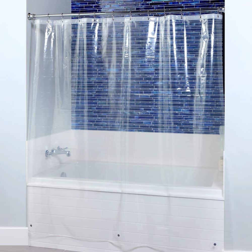 SlipX Solutions 82 in. x 74 in. Mildew Resistant Extra Wide PEVA Shower ...