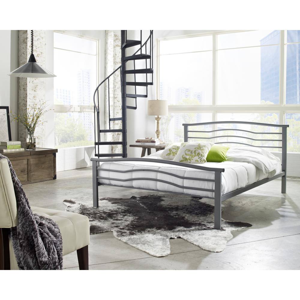 Rest Rite Gastonia Matte Grey Full Platform Bed MFRRGASBEDDB - The Home ...