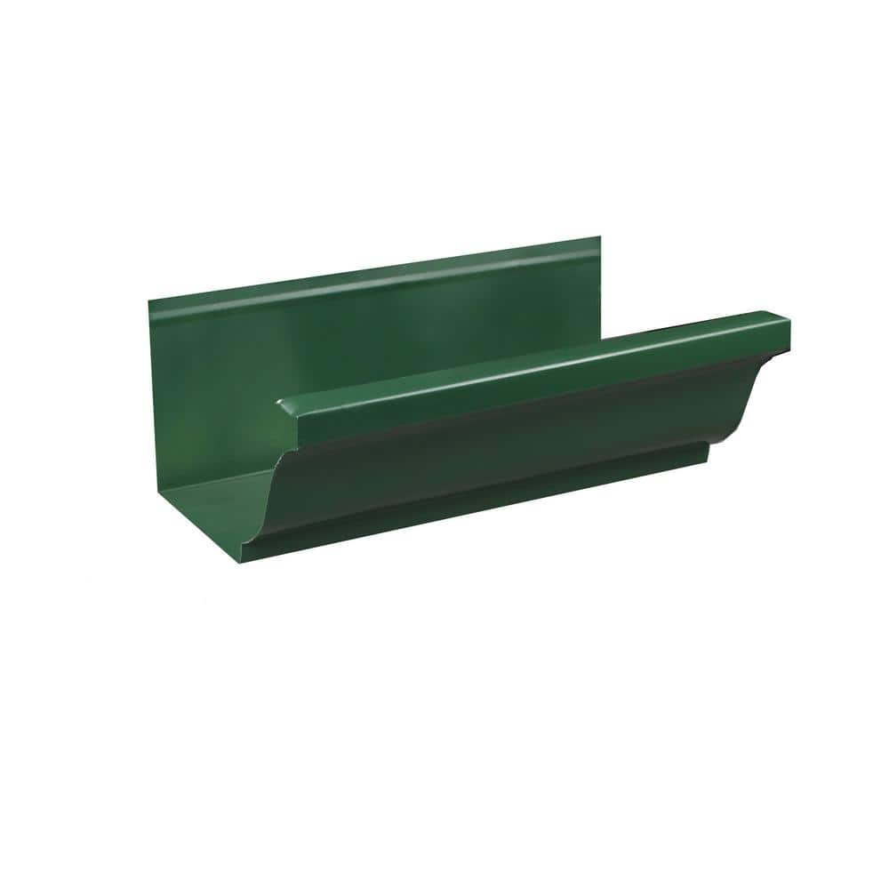 Spectra Pro Select 6 in. x 8 ft. K-Style Forest Green Aluminum Gutter ...