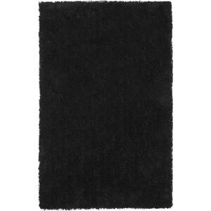 SAFAVIEH Leather Shag Black 8 ft. x 10 ft. Solid Speckled Area Rug ...