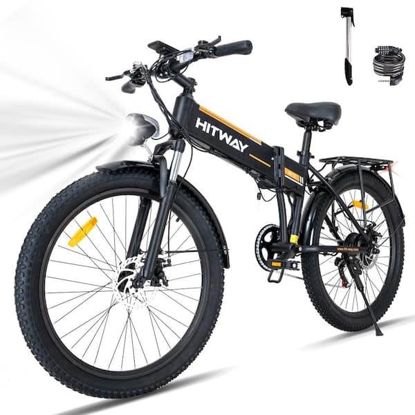 HITWAY 26 in. x 3 in. Fat Tire Mountain Electric Bike for Adults with ...