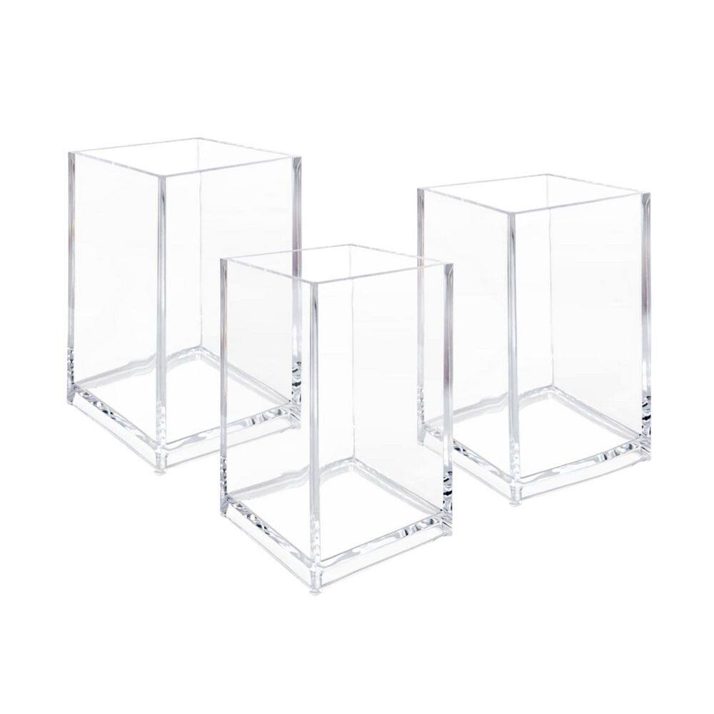 3 Pack Clear Acrylic Holder Cup for Makeup Brushes, Pens, and ...