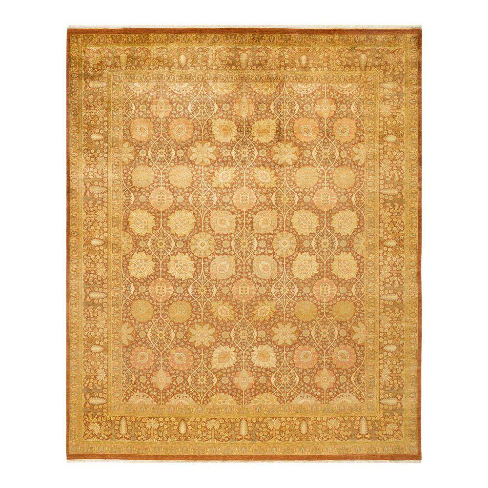 Chloe & Olivia Home Mogul Brown 8 ft. x 10 ft. Oriental Wool Indoor ...