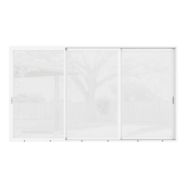 ERIS 120 in. x 80 in. Matte White Universal Handing Aluminum Sliding ...