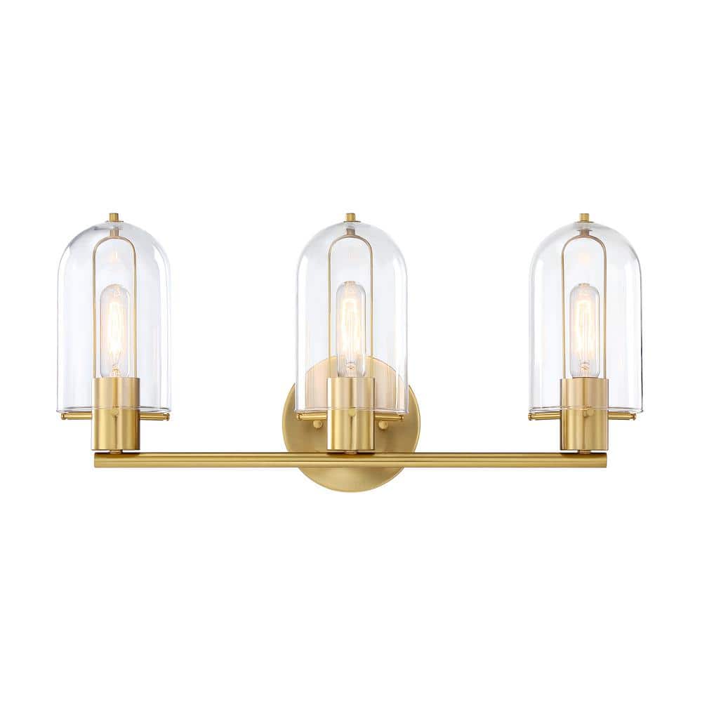 Designers Fountain Skylar 24.5 in. 3-Light Brushed Gold Glam Vanity ...