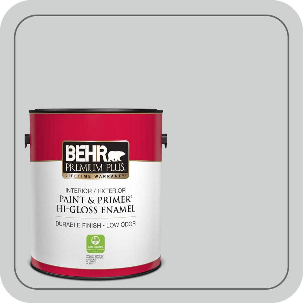 BEHR PREMIUM PLUS 1 gal. #PPH-43 Gray Pearl Hi-Gloss Enamel Interior ...